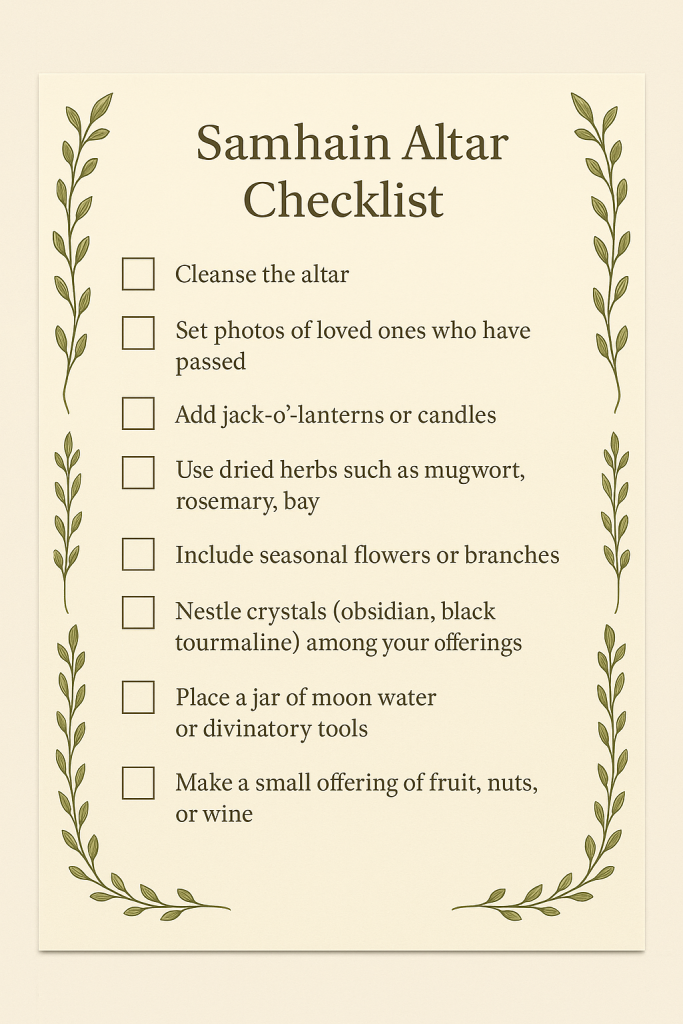 Samhain Altar Checklist: Essentials for the Modern Cottage Witch ...